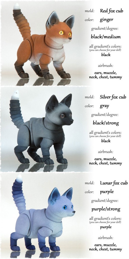 3D printed ball jointed doll Fox cub | Walloya Morring